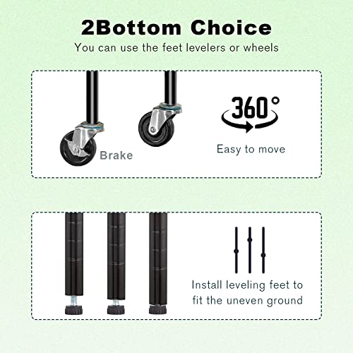 Storage shelves, 6-Tier Wire Shelving Unit NSF Certified Storage Rack 18"D x 48"W x 78"H 6000Lbs Capacity Adjustable Layer Heavy Duty Metal Rack Steel with Casters for Kitchen Garage Pantry Black