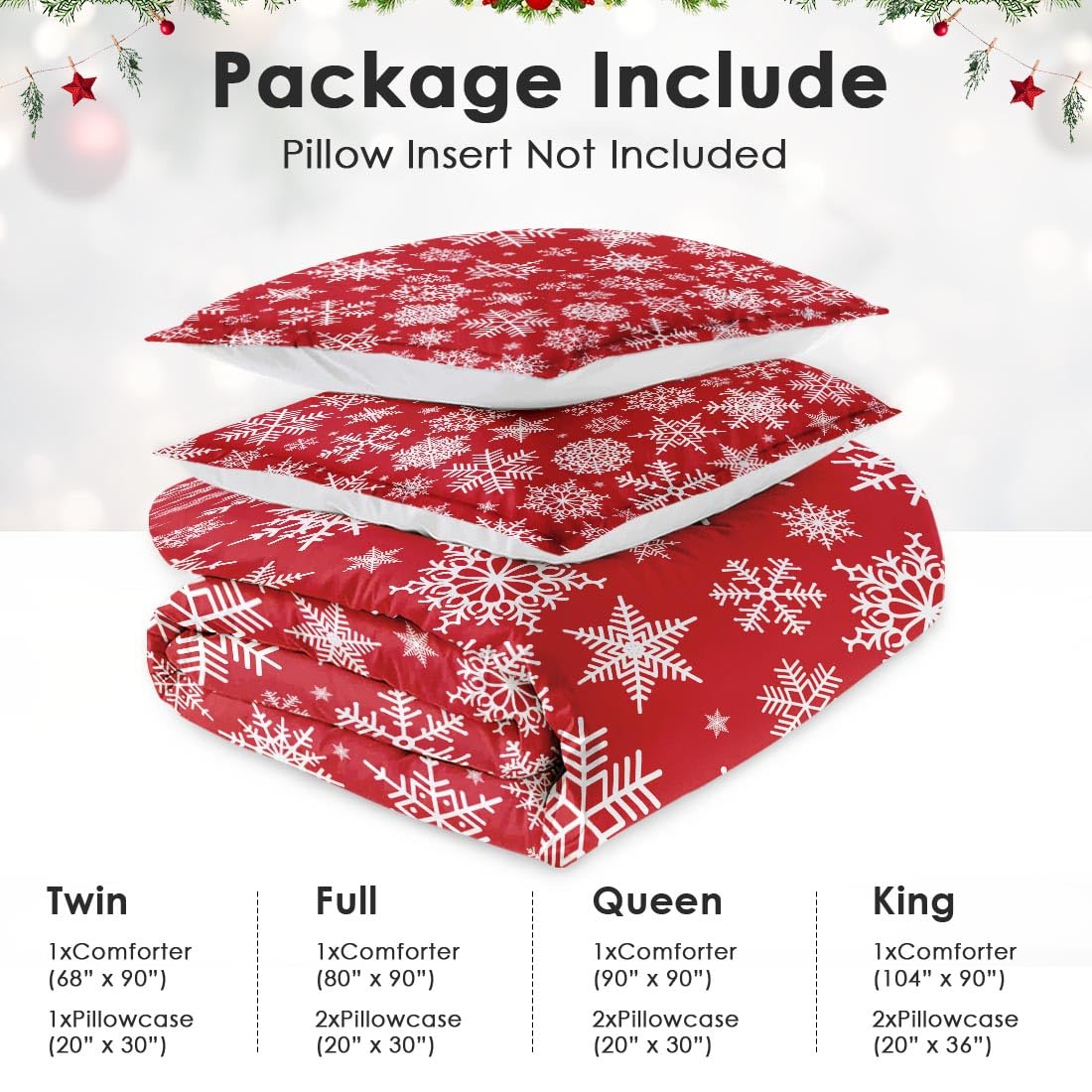 WeCozy Queen Size Comforter Set with 2 Pillowcases, Christmas Gray Cute Santa Snowman Soft 3 Pcs Bedding Set for Kids and Adults Bedroom Bed Decor