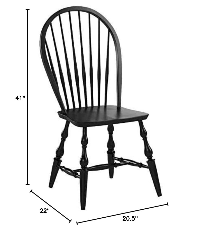 Sunset Trading Windsor Dining Chair Set, 41", Antique Black