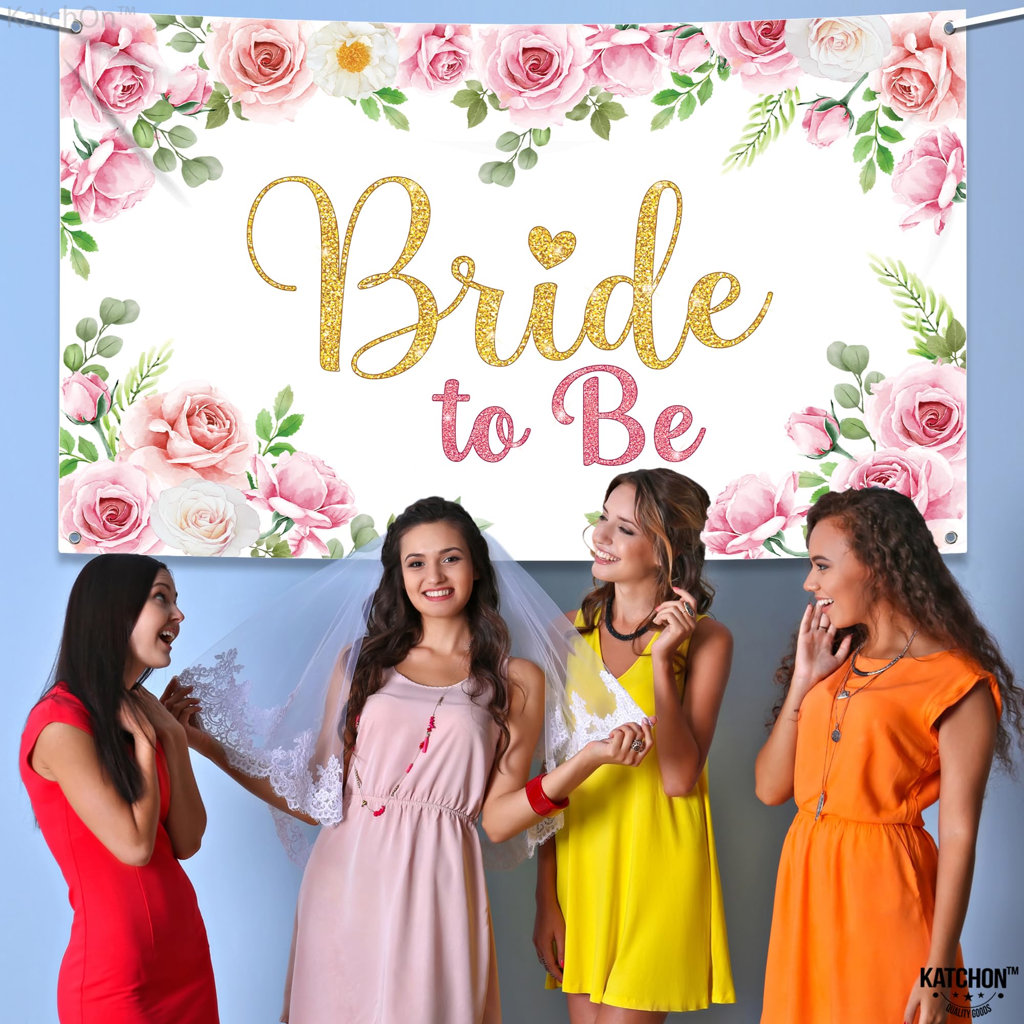 KatchOn, Pink Bride to Be Banner - Large, 72x44 Inch | Bridal Shower Backdrop for Bride to Be Decorations | Bride To Be Backdrop | Bridal Shower Decorations | Bridal Shower Banner | Bachelorette Party