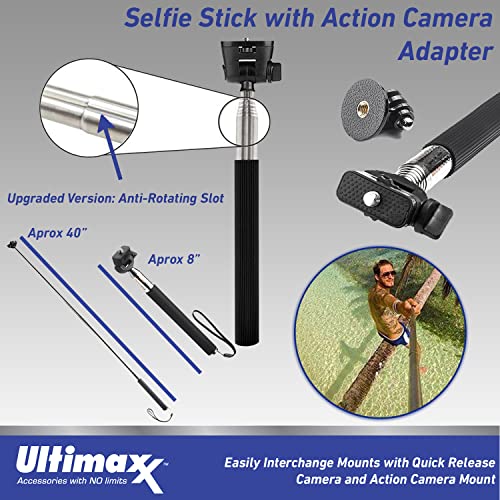 Ultimaxx Premium Bundle + GoPro HERO11 (Hero 11) SanDisk Ultra 64GB microSD Memory Card, Replacement Battery, 40M Underwater LED Light w/Bracket, Housing & Much More (31pc Bundle) Black