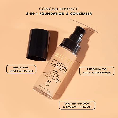 Milani Conceal + Perfect 1 Fl. Oz. Espresso Liquid Foundation - Cover Under-Eye Circles, Blemishes & Skin Discoloration for a Flawless Complexion