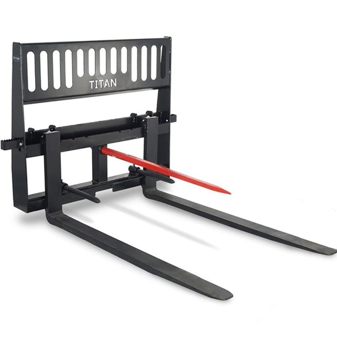 Titan Attachments HD Pallet Fork and Hay Spear Attachment 60" Blades Quick Tach