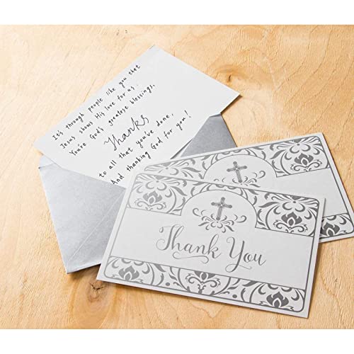 Thank You Postcard Set with Envelopes, Religious Greeting Cards, Floral Design (48 Pack)