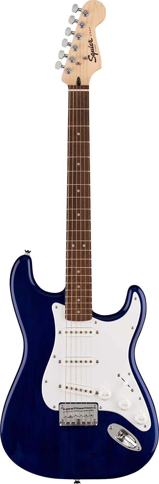 Fender Stratocaster HT, White Pickguard - Transparent Blue Bundle with Frontman 10G Amplifier, Instrument Cable, Gig Bag, Strap, Picks, and Austin Bazaar Instructional DVD