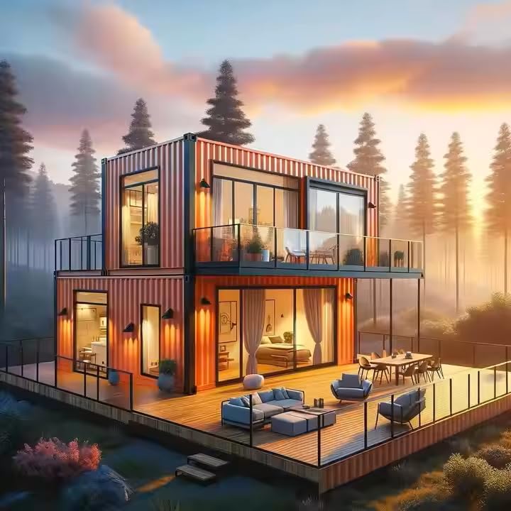 Portable Homes Design Creative 4 Bedrooms with 1 Ensuite and 1 Common Bathroom Prefab Luxury Detachable 2 Story Office Home.