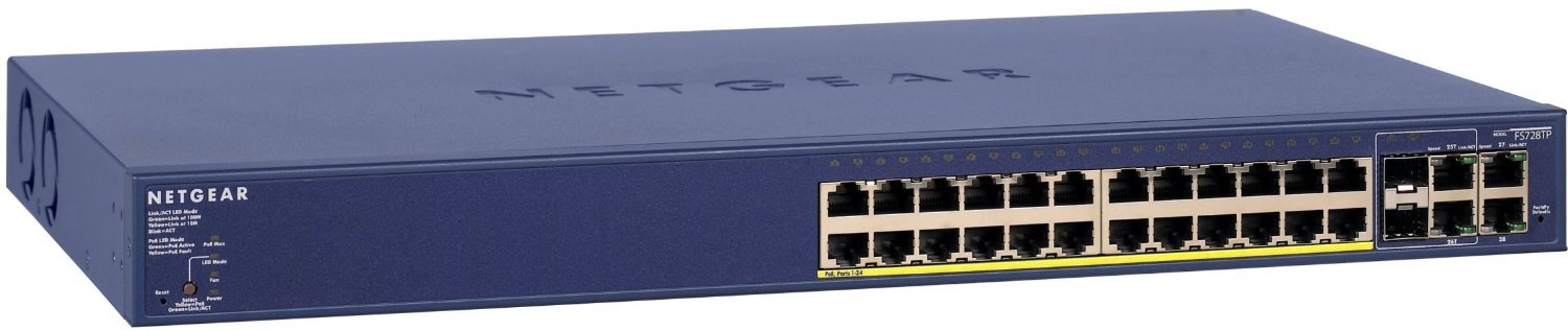 Netgear FS728TP-100NAS ProSafe 24-port 10/100 Smart Switch w/ 4 Gigabit Ports and 24 Ports PoE