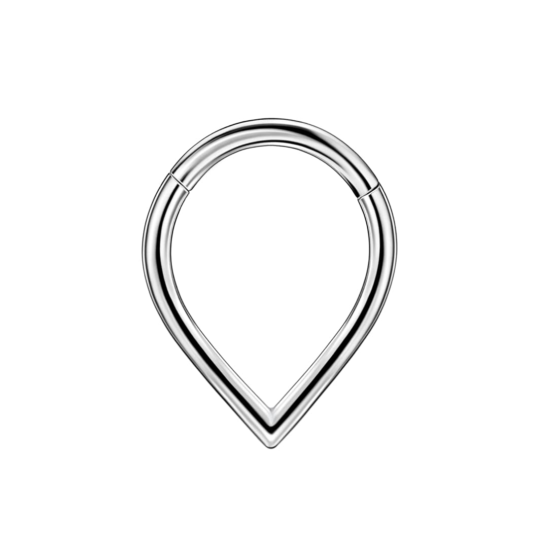 FANSING Surgical Steel Septum Jewelry 16g Septum Rings for Women Teardrop Septum Clicker Silver Septum Ring 16 Gauge 8mm Daith Piercing Jewelry Triangle Septum Ring