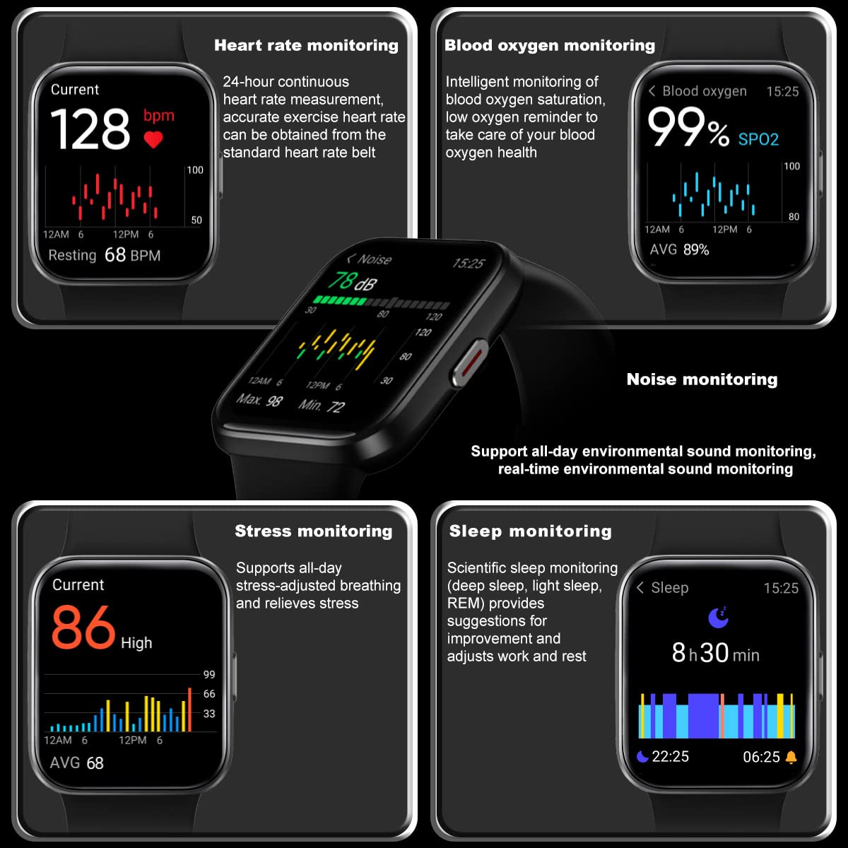 DECWIN Smart Watch, 1.69"(Call Receive/Dial) Smartwatch for Men Women,Alexa Built-in,Heart Rate Sleep Monitor,Music Control,2022 Waterproof Swimming Fitness Tracker Compatible Android iOS Phone