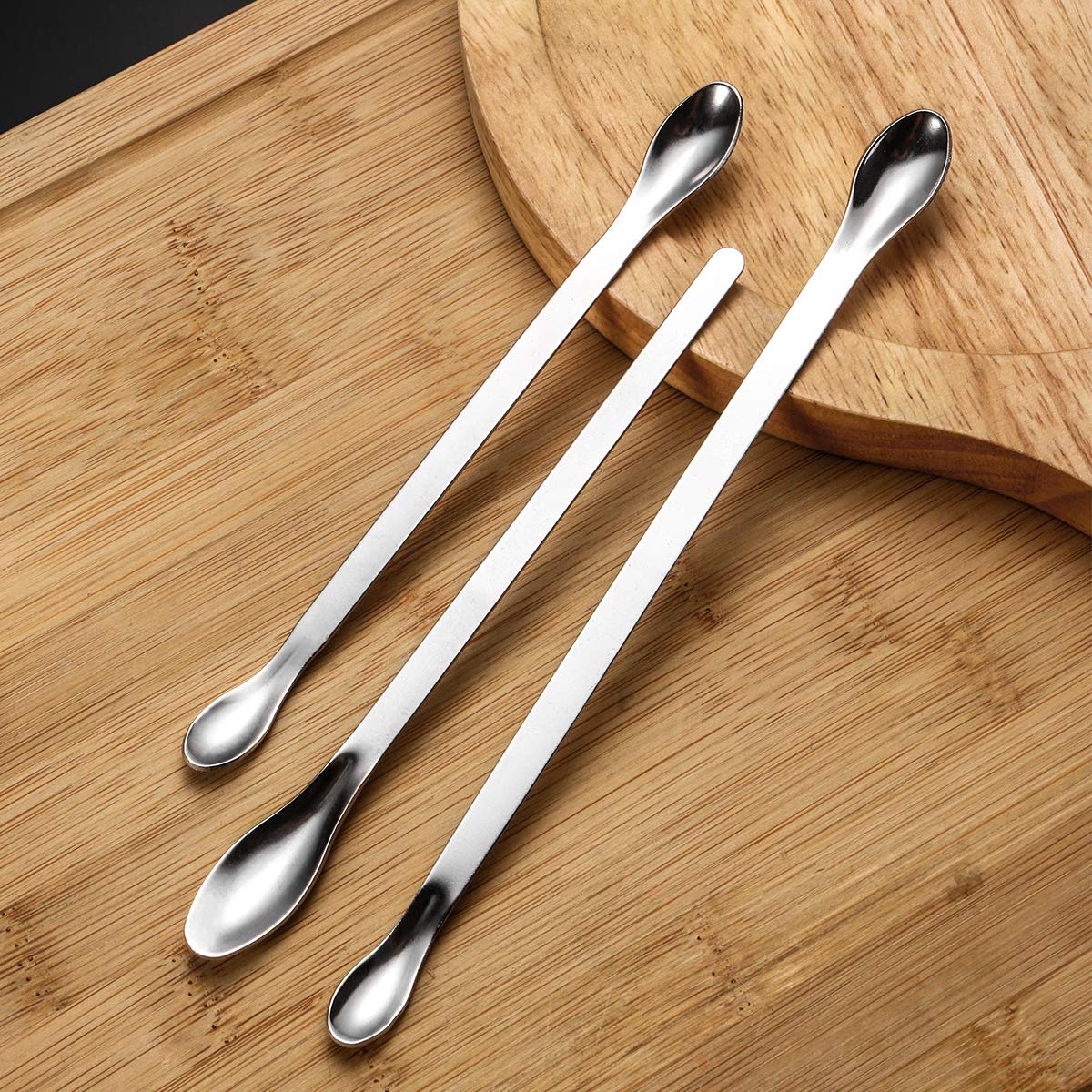 UKCOCO Lab Spatula,9 in 1 Stainless Steel Sampling Laboratory Scoops - Lab Mixing Spatulas,Length 16/18/20/22CM