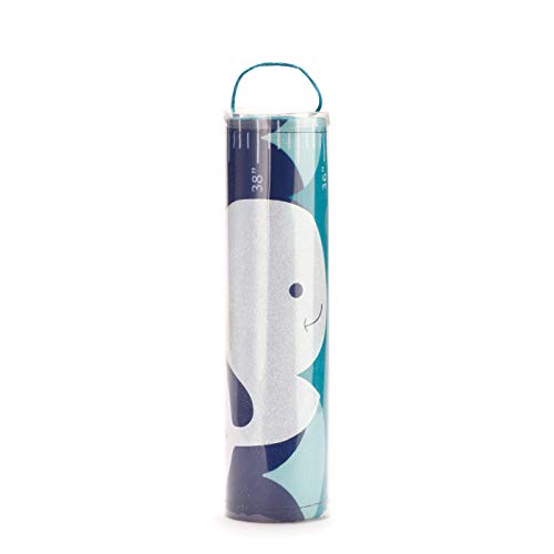 Whale on Ocean Blue Children's Canvas Growth Chart with Stickers