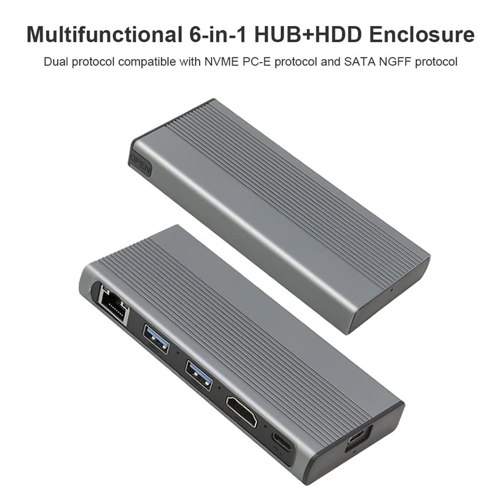 N/A USB C HUB Type C 3.1 to M.2 30Hz 1 10Gbps M.2 SSD Case Enclosure USB C HUB Splitter R Adapter