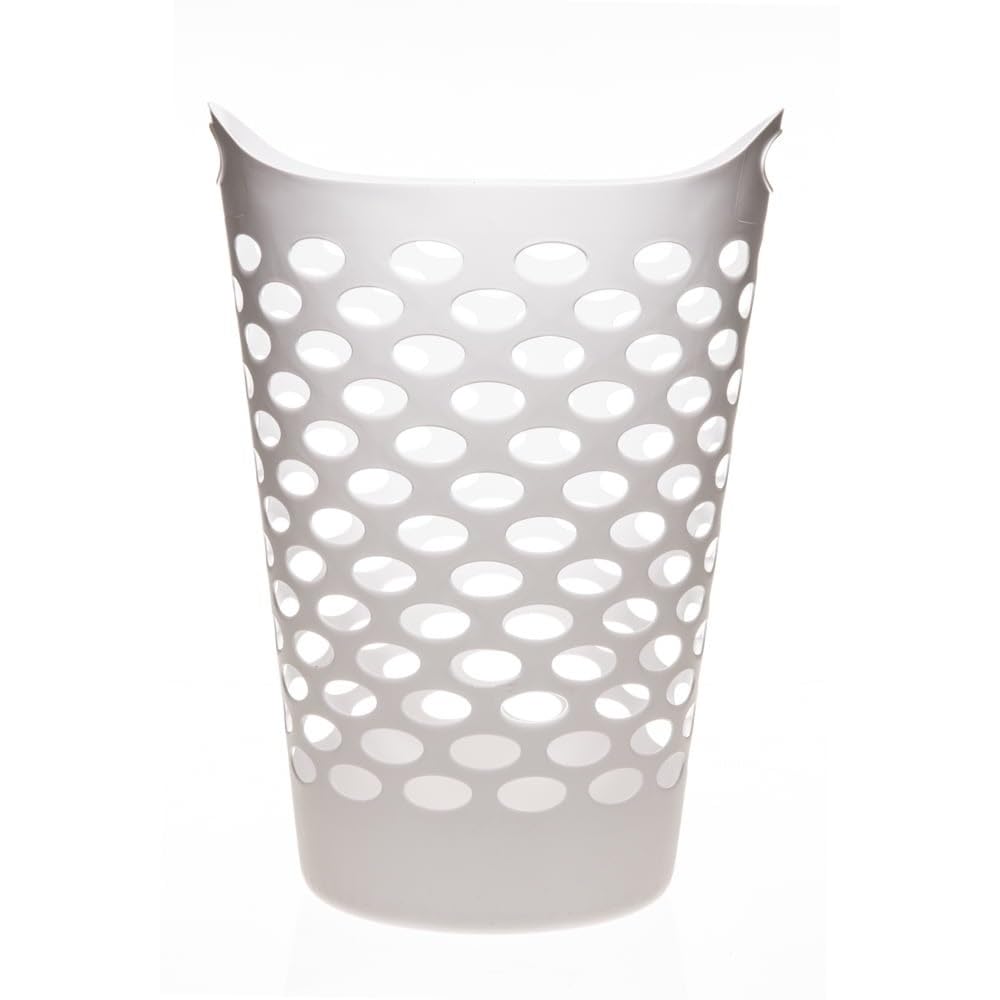Flexible Round Laundry Hamper, White, 3 Pack