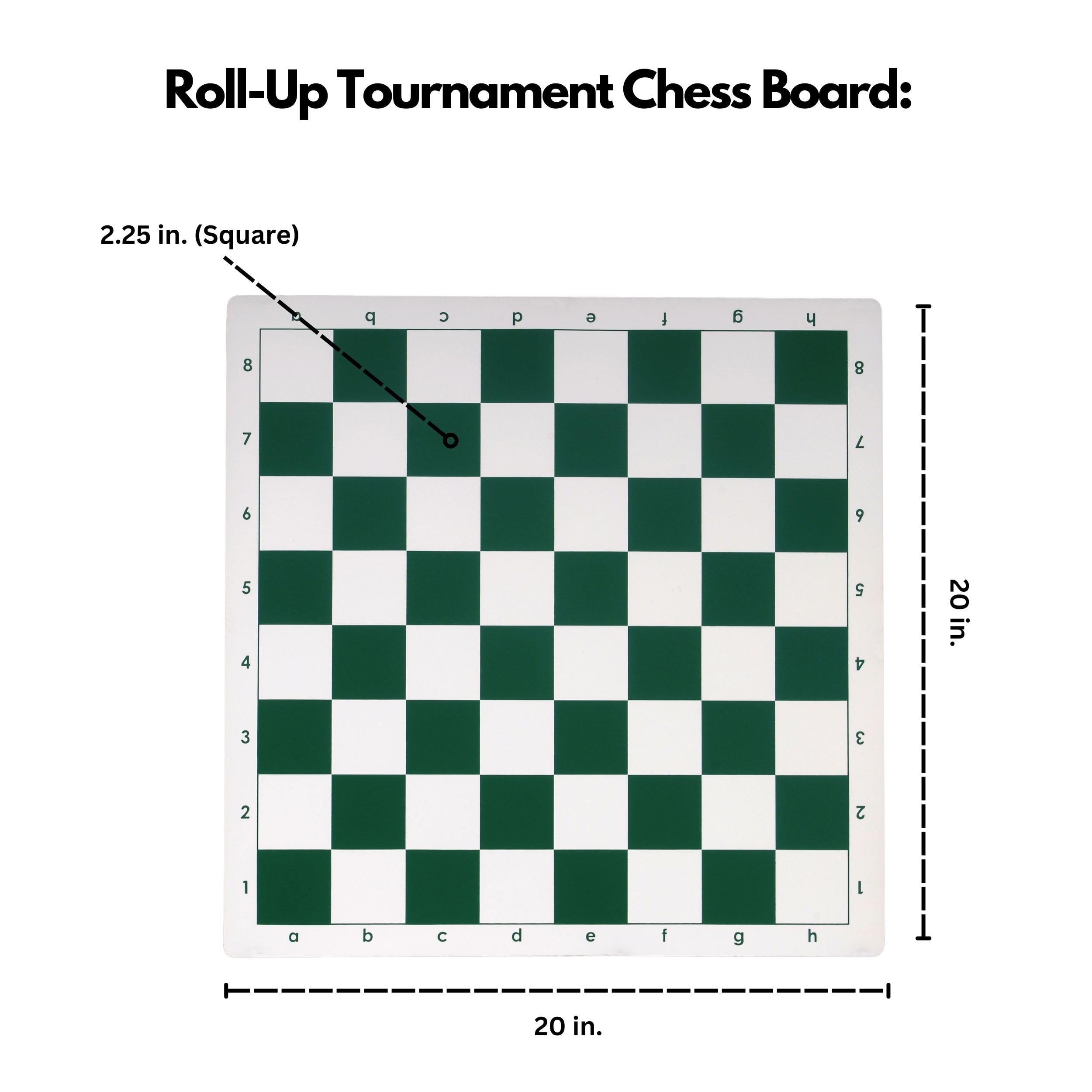 WE Games- Tournament Roll Up Vinyl Chess Board- Green and White