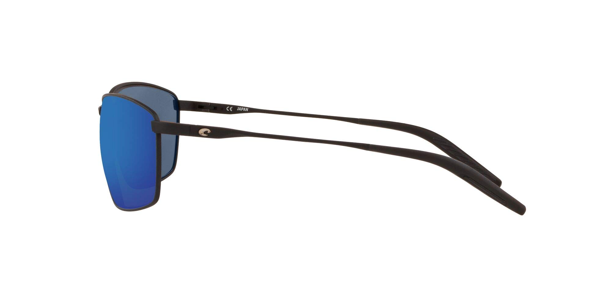 Costa Del Mar Mens Turret Rectangular Sunglasses, Matte Dark Gunmetal/Grey Polarized-580P, 63 mm