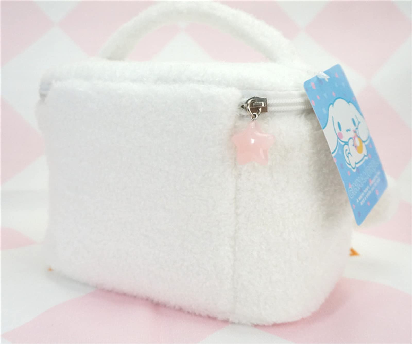 lierde Plush Bag Cosmetic Storage Bag Purse Storage Bag Packaging Christmas Decorations (Pink White)