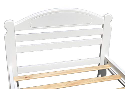Twin Trundle Bed White Finish Solid Pine Wooden Arizona Trundle Bed 39 x 75 in Wooden Slats Support Unfinished Bedroom Single Wooden Bed Frame Hand Finished