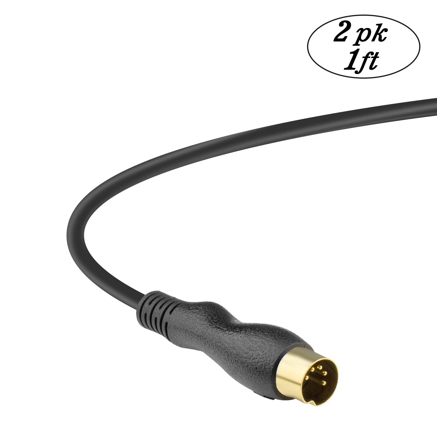 EBXYA MIDI Y Splitter Cable - 5 Pins Din MIDI Male to Dual Female Cable, 3 Feet 2 Packs