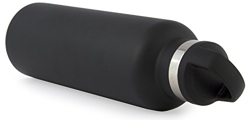 Simple Modern Insulated Water Bottle with Handle Lid 1 Liter Reusable Ascent Narrow Mouth Stainless Steel Thermos Flask, 32oz Handle Lid, Midnight Black