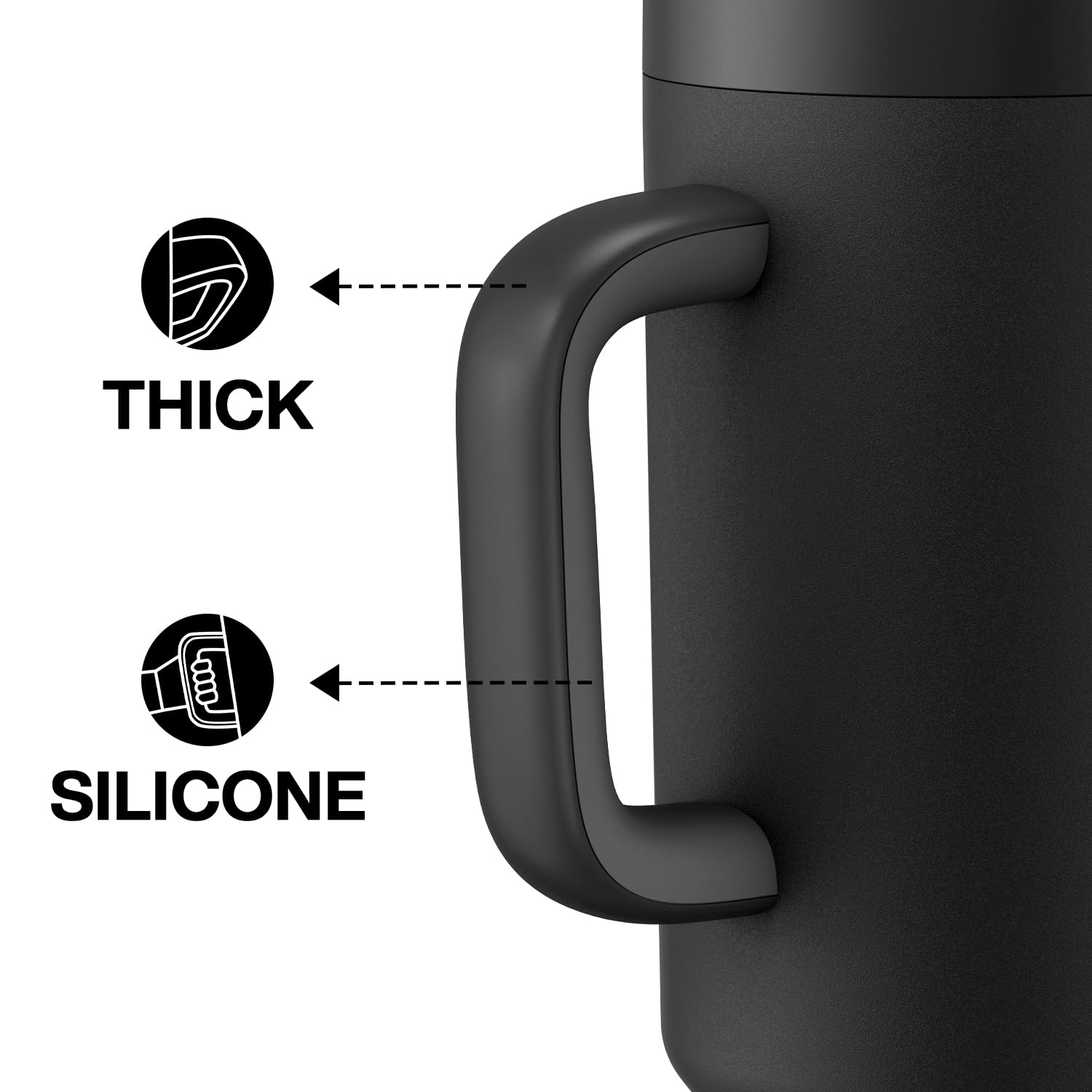ENCOOL 40 oz Tumbler with Handle and Flip Straw, 100% Leak Resistant Tumbler with Lid and Straw, Insulated Stainless Steel Travel Coffee Mug, Keeps Cold for 34 Hours, Cupholder Friendly (Midnight)