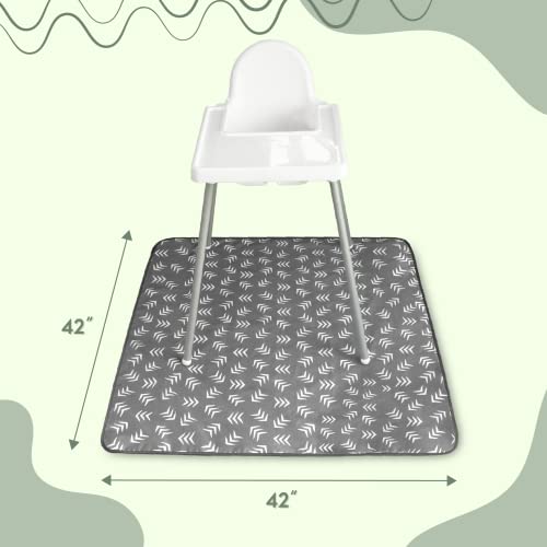 S&T INC. Splat Mat for Under High Chair, Water Resistant Floor Mat, 42 Inches by 42 Inches, Grey Scatter