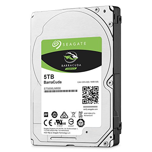 Seagate BarraCuda 5TB Internal Hard Drive HDD β 2.5 Inch SATA 6Gb/s 5400 RPM 128MB Cache for Computer Desktop PC (ST5000LM000)
