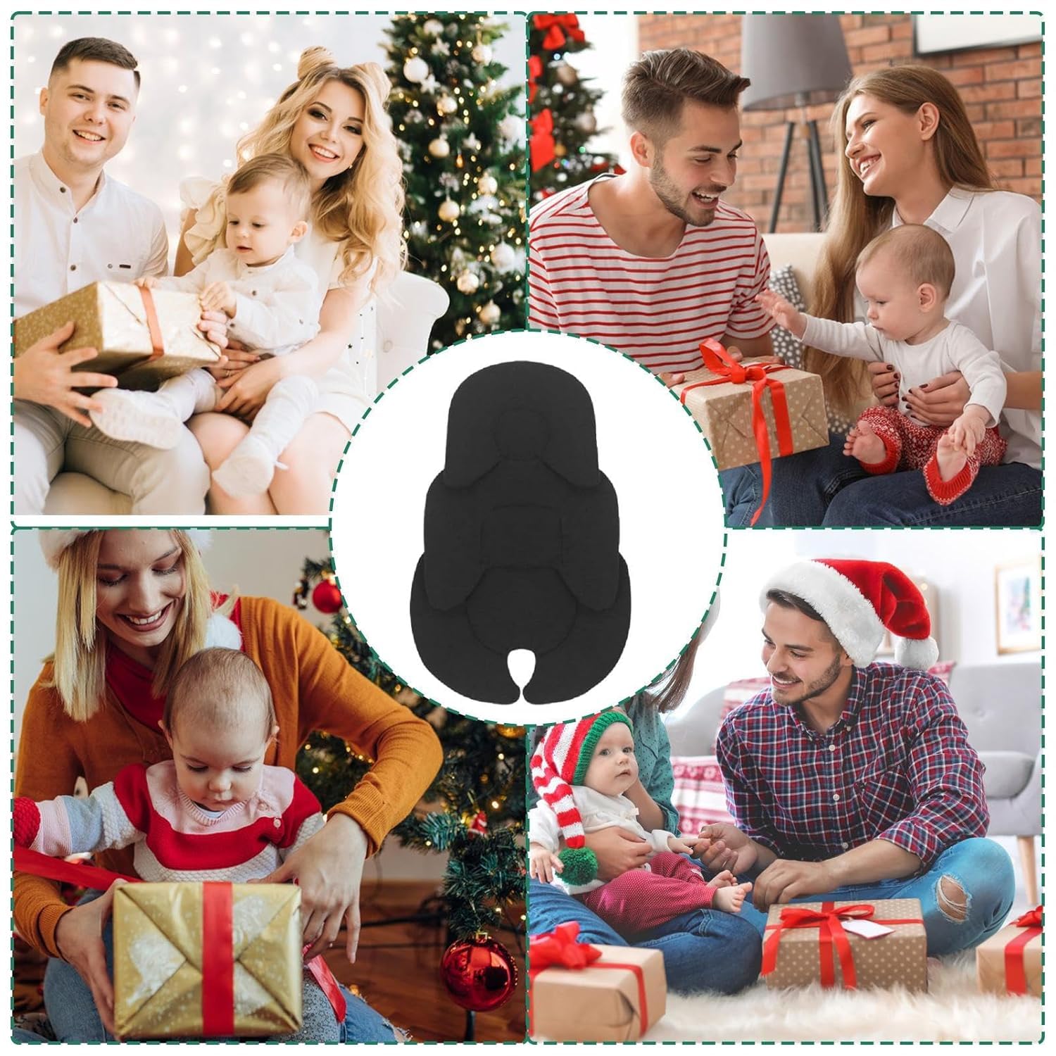 ZOBRO Baby Support Cushion Pillow Cozy Sleeping Head and Body Support Mat Car Seat Support Pillow for Stroller Car Seat High Chair,Black