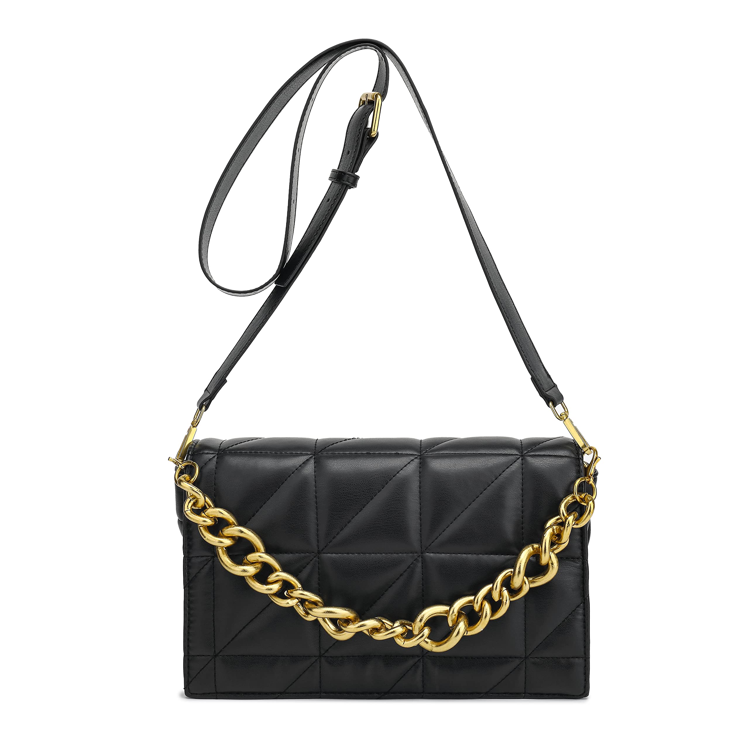 Scarleton Crossbody Bags for Women, Quilted Shoulder Bag, Lightweight Gold Chain Purses for Women, Crossbody Bag, H208919 - Navy