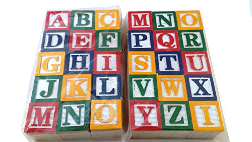 Skoolzy ABC Wooden Blocks for Toddlers 30 Wood Alphabet Blocks Montessori Stacking Letter Preschool Learning Toys Develop Language Skills Boys and Girls Ages 2+ Includes eBook & Storage Bag