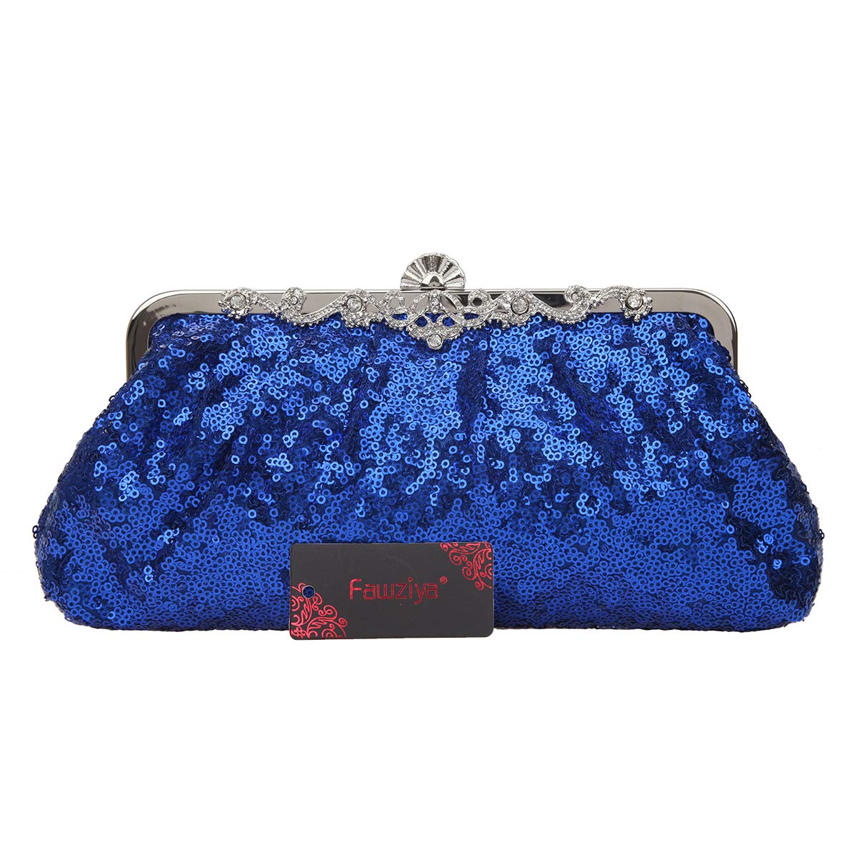 Fawziya Satin Clutch Pleated Dressy Handbags For Evening-Blue