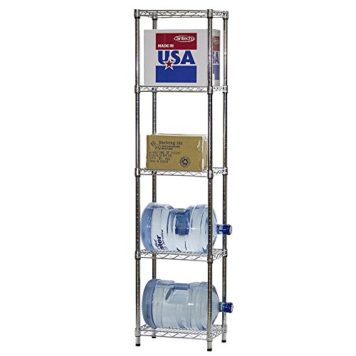 Shelving Inc. 12" d x 18" w x 84" h Chrome Wire Shelving with 5 Tier Shelves, Weight Capacity 800lbs Per Shelf