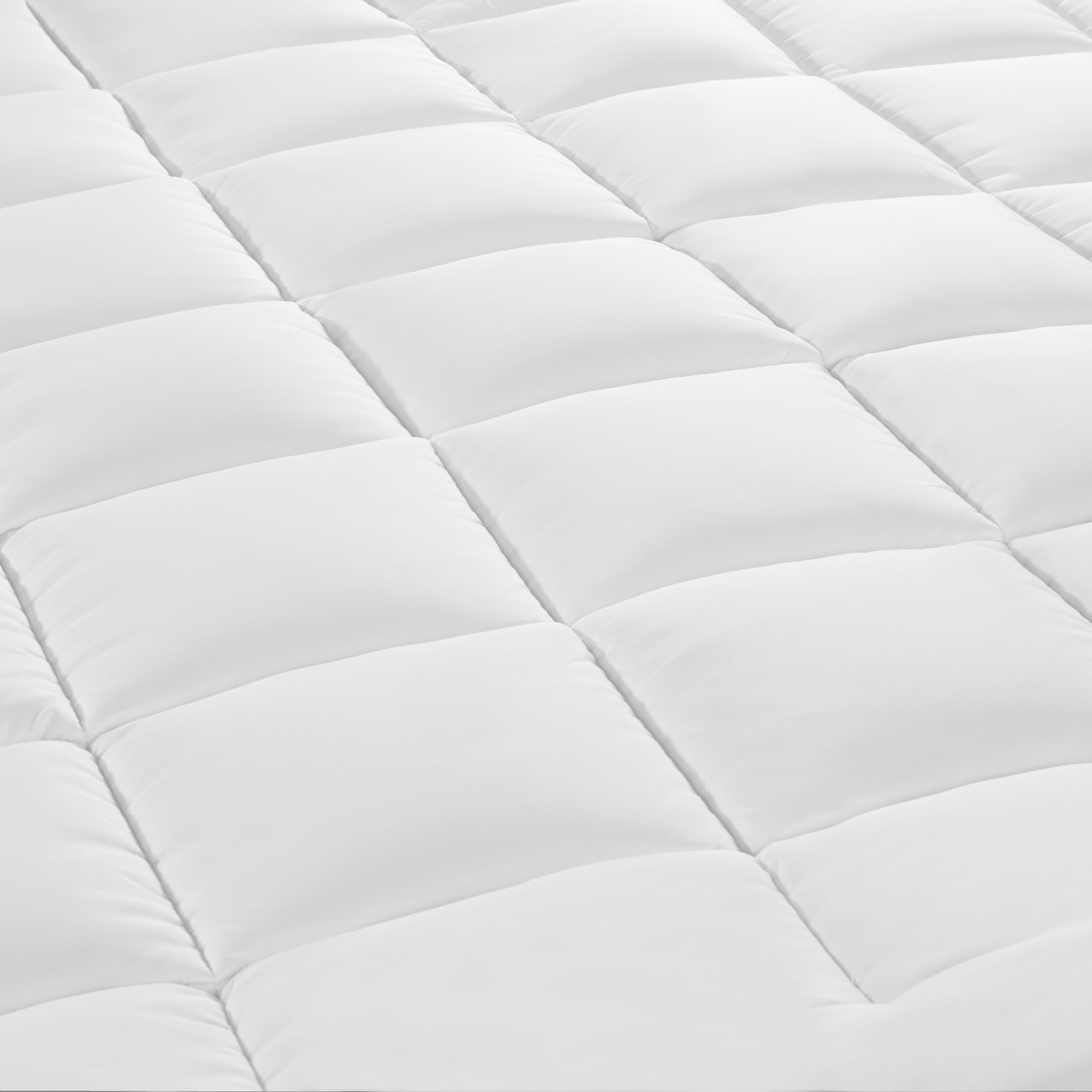 Serta Memory Flex Soft Queen Mattress Topper, 2" Pillow Top Mattress Pad, Cushioning Stain Resistant Mattress Protector with 15" Pocket for Secure Fit, Machine Washable, White