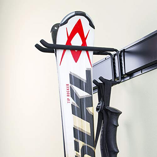WALMANN Wall Mount Tool Organizer, Ski Wall Rack, Garage Storage Rack, Heavy Duty Garden Tool Storage Organization System, Holds Up to 300lbs