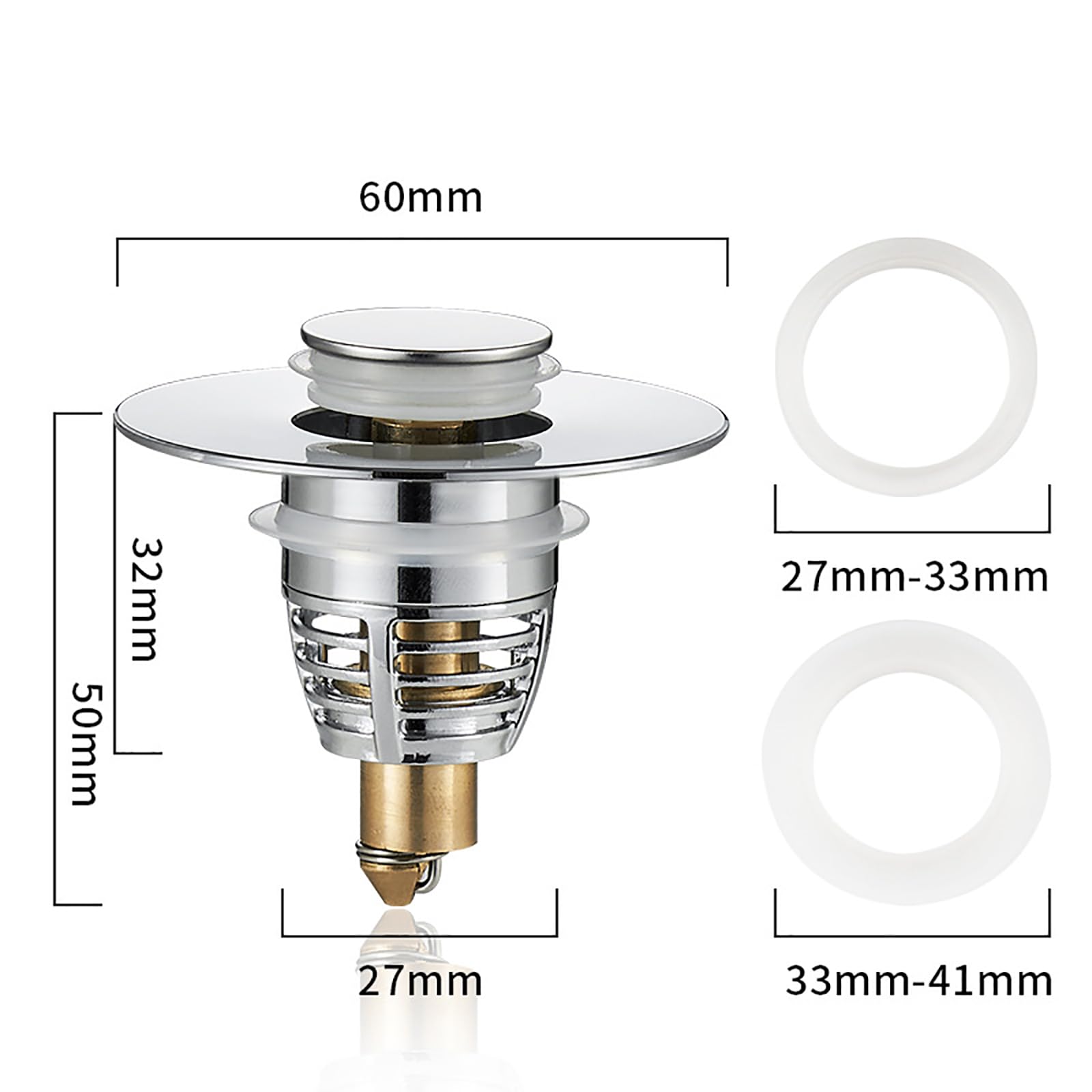 EIFER 4-Pack Bathroom Sink Stopper Set with Copper Core - Universal Fit, Odor-Proof, Tool-Free Installation