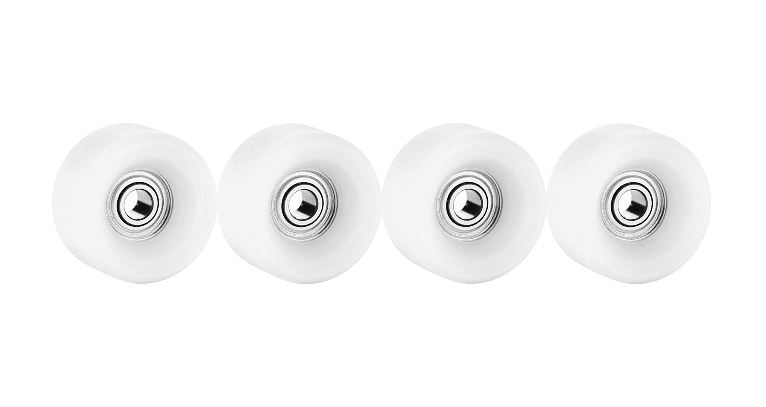 Teak Tuning Apex 61D Urethane Fingerboard Wheels - Slim Bowl Shaped, 7.5mm Diameter - ABEC-9 Stealth Bearings - Made in the USA - "White Snow" Colorway