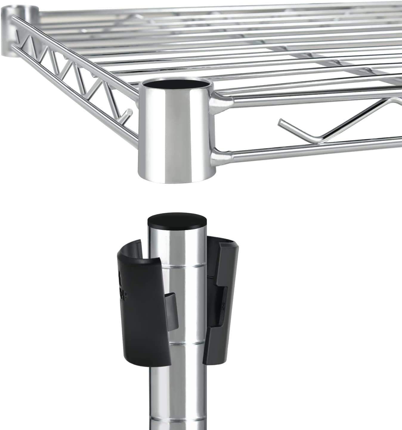 YSSOA HealSmart 4-Tier Heavy Duty Storage Shelving Unit,Chrome,35.43" D x 17.72" W x 65.35" H, 2 Pack