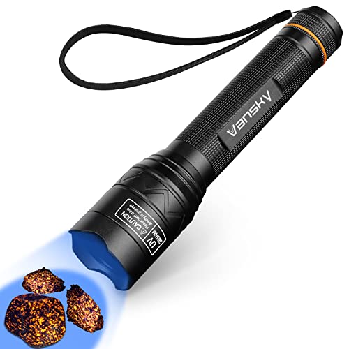 Vansky X7 Pro 365nm UV Light Blacklight Flashlights: LED Black Light Flashlite Professional Ultraviolet Flashlight Pet Urine Detector for Dog Cat, Resin Curing and Rock Hunting(Batteries are Included)