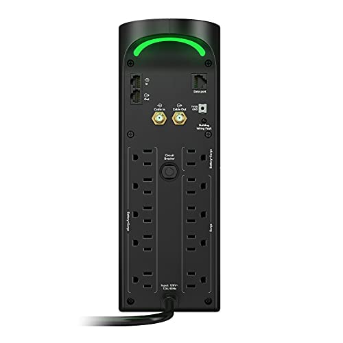 APC UPS for Gaming, 1500VA Sinewave UPS Battery Backup with AVR, BGM1500B-CA, (2) USB Charger Ports, Back-UPS Pro Uninterruptible Power Supply, 5 Volts