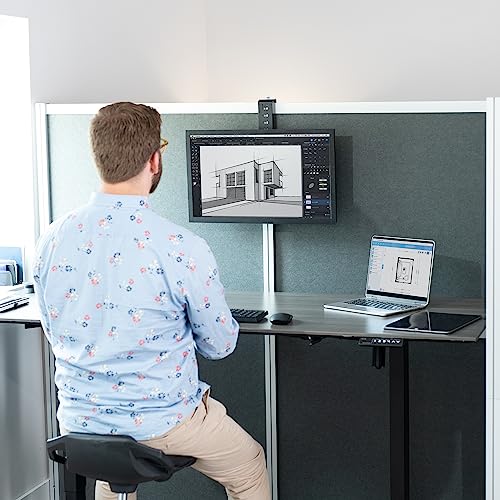 VIVO Black Office Cubicle Bracket VESA Monitor Mount Stand Hanger Attachment, Adjustable Clamp for 17 to 32 inch Screens, Mount-CUB1