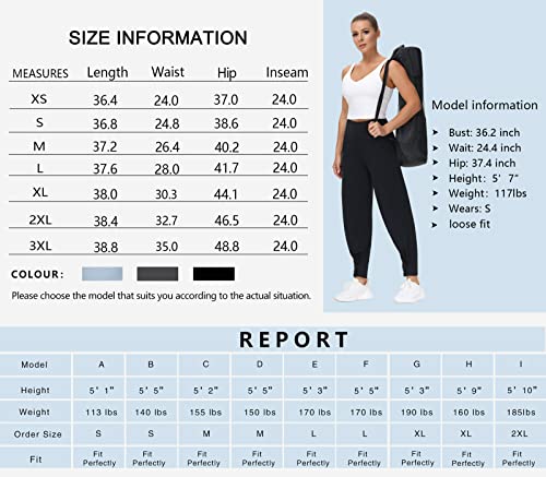 THE GYM PEOPLE Women’s High Waist Loose Comfy Wide Leg Palazzo Yoga Pants Tummy Control Lounge Workout Joggers (Medium, Black)