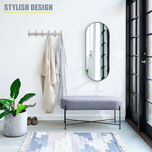 SAYONEYES Coat Rack Wall Mount with 6 Coat Hooks for Hanging - 17 Inch Heavy Duty SUS304 Stainless Steel Brushed Finish Waterproof – Wall Hook Rack for Bathroom Kitchen Entryway (Silver)