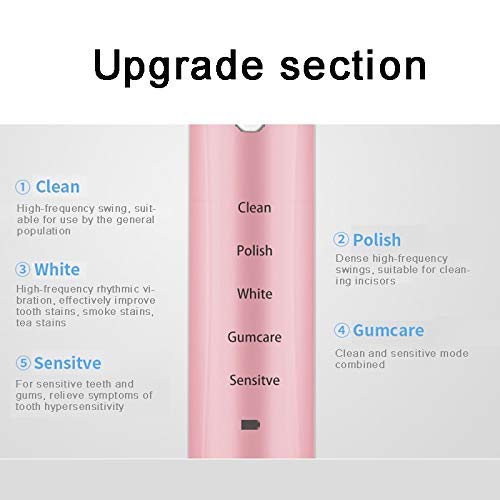 RED-NI RED-NI Sonic Electric Toothbrush, 4 Free Replacement Heads Included as Gifts Ideal for Adult Children and Couples Use USB Fast Charging Waterproof Toothbrush,Model: ET201 (Blue)