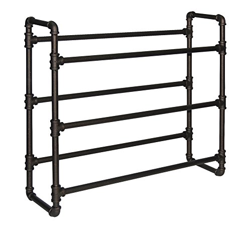 Real Home Innovations Modern Industrial Style 3 Tier Shoe Rack, 26.2β W x 8.2β D x 24βH, Satin Pewter