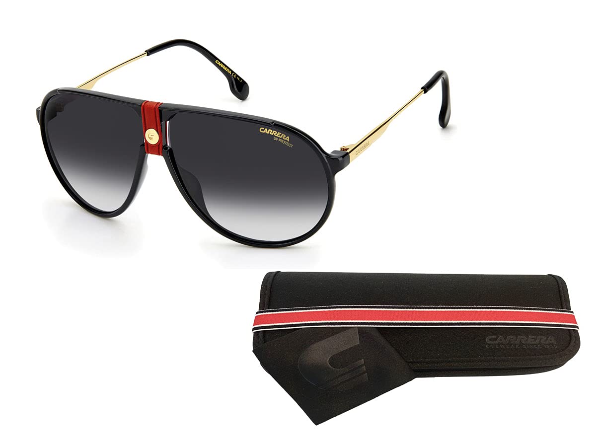 Carrera CA1034/s 63MM Gold Red/Dark Grey Gradient Square Sunglasses for Men for Women + BUNDLE With Designer iWear Eyewear Kit