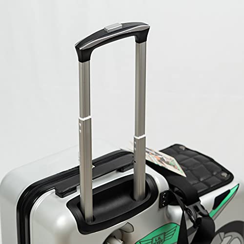 Younglingz Lil Flyer 20" kid ride on suitcase child stroller spinner luggage (Green Motorcycle)