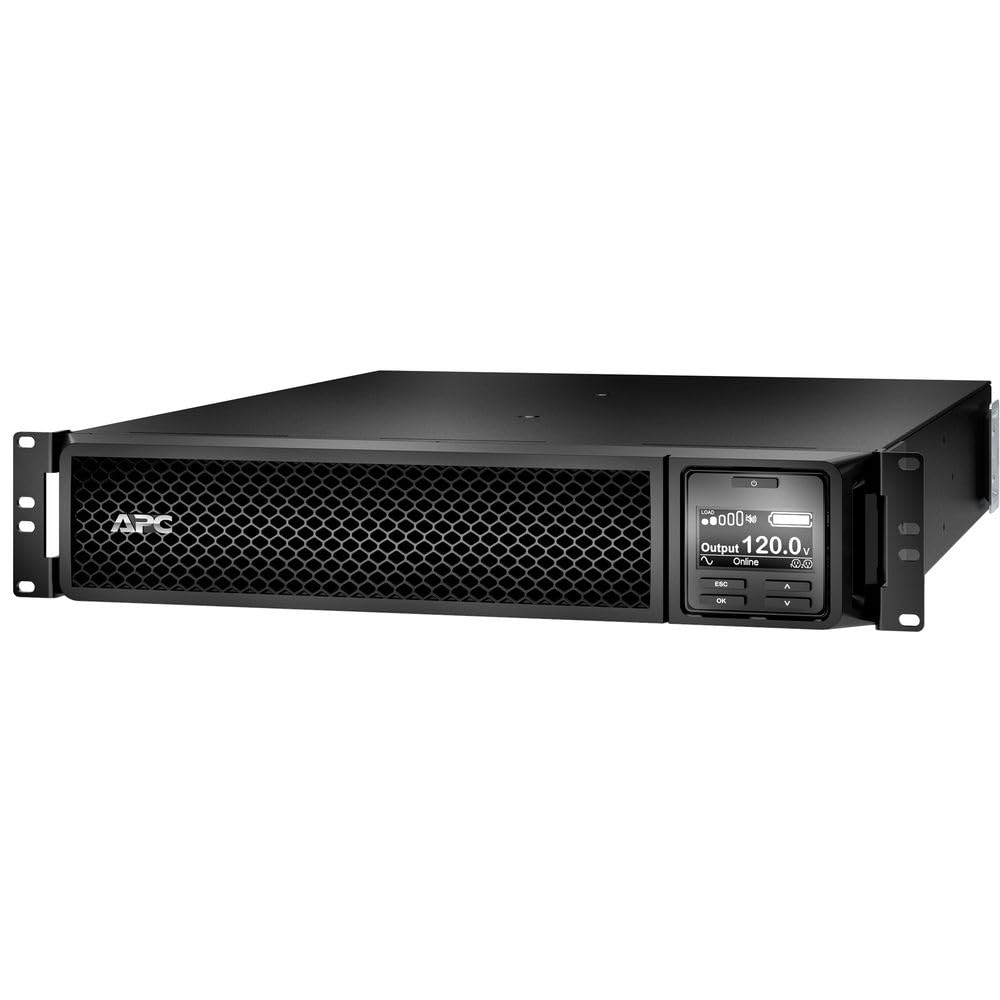 APC UPS 3000VA Smart-UPS Single Phase Online Uninterruptible Power Supply, Rack Mount UPS (SRT3000RMXLA) with Ethernet Cable, Wire Ties & Cleaning Kit