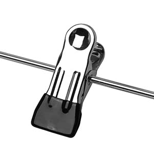 Szxc 2 Pack Skirt Pants Hangers with Adjustable Clips - 4 Tier Chrome with Black Vinyl - Non-Slip Durable - Closet Storage Organizer Space Saving (Pants Skirt Hangers (Set of 2)