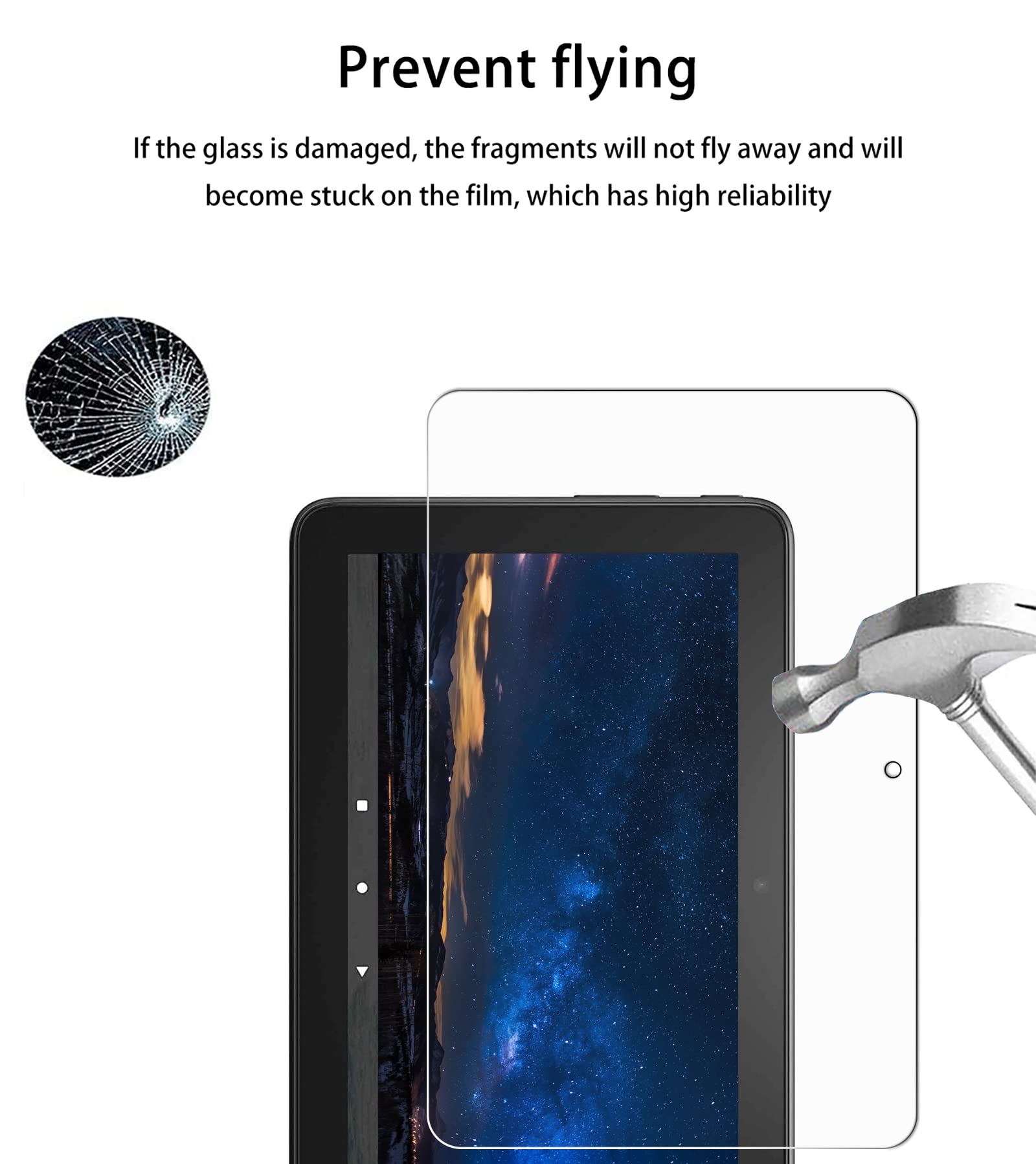 PCduoduo [2 pack] FOR Amazon Fire 7 2022 tempered glass screen protector, suitable for Amazon Fire 7 2022 tablet 7 inch.high-definition transparent shielding layer, scratch resistance