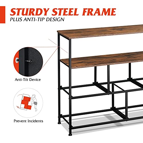 WLIVE 1-Drawer Nightstand and 5-Drawer Dresser TV Stand Set, Fabric Storage Tower for Bedroom, Hallway, Nursery, Closets, Tall Chest Organizer Unit with Textured Print Fabric Bins, Steel Frame
