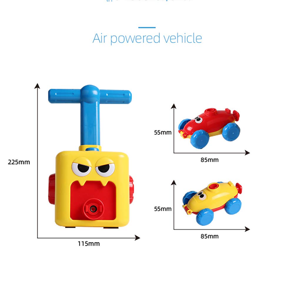 KLQQLK Balloon Powered Launch Car,Balloon Air Inflator Hand Push Mini Plastic Air Power Balloon Racer Vehicle Car Toy for Kids Gift (Frog)